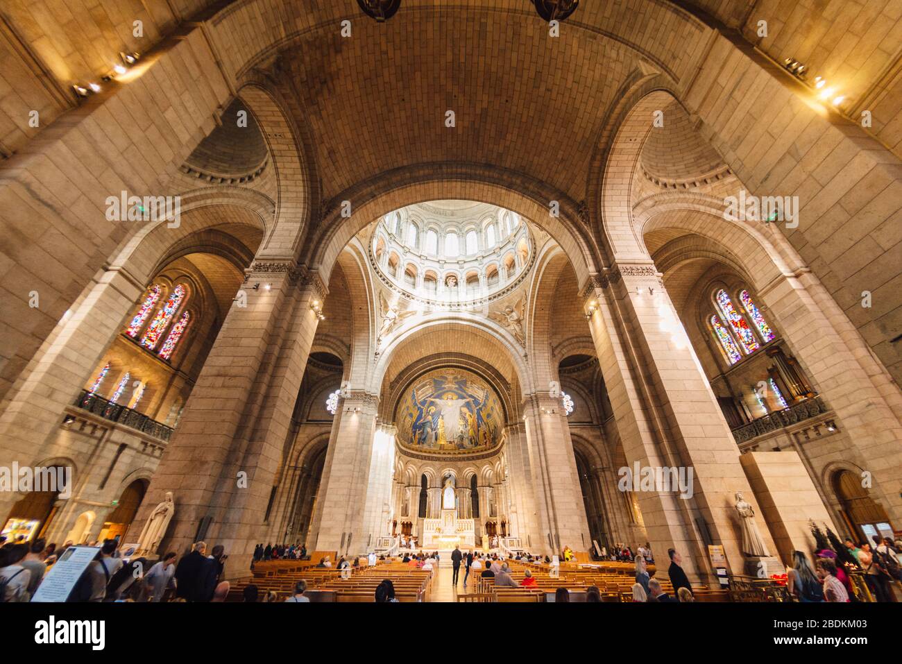 Interior view of the Basilica of the sacred Heart of Paris, commonly ...