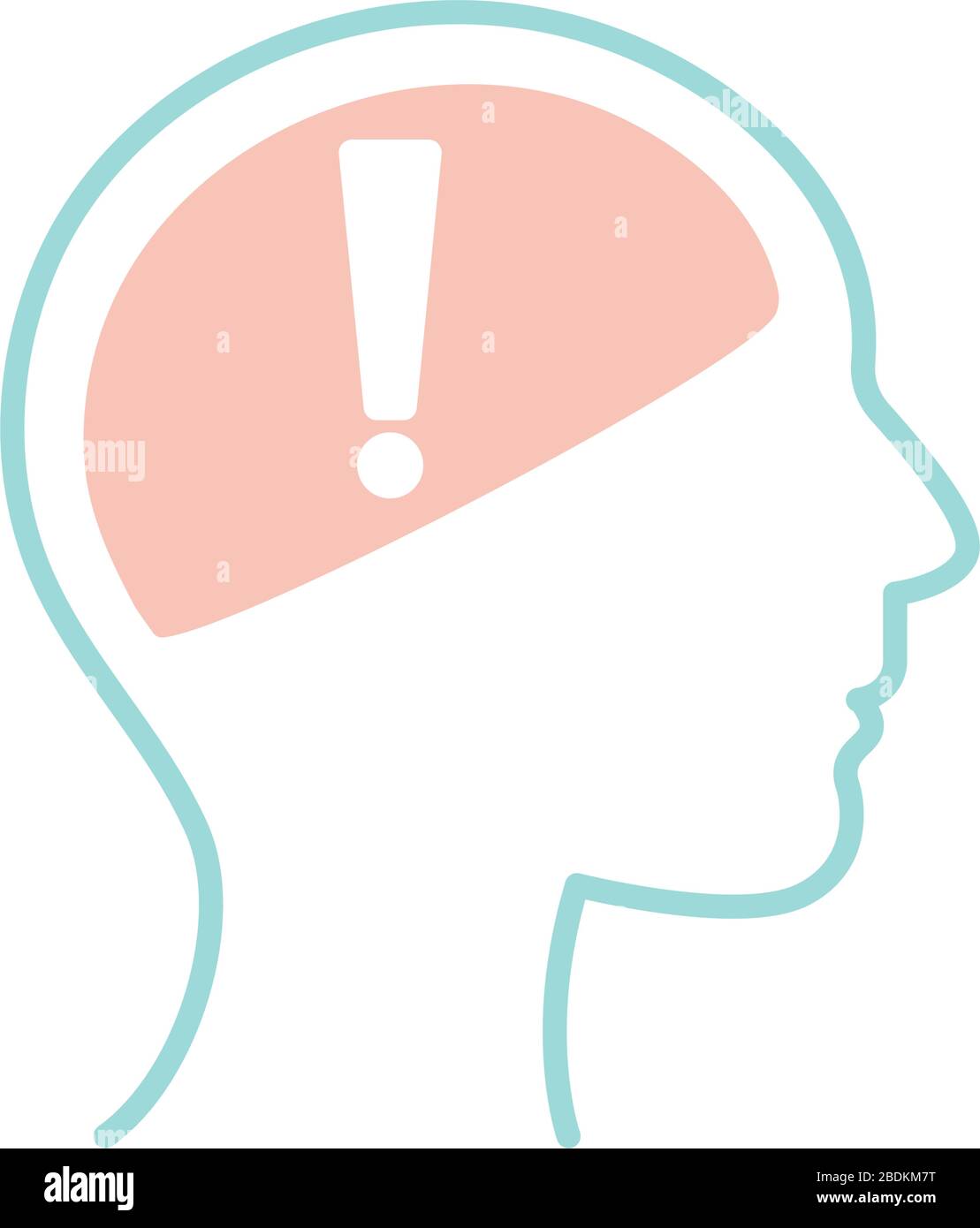 exclamation symbol inside human head line style icon vector design ...