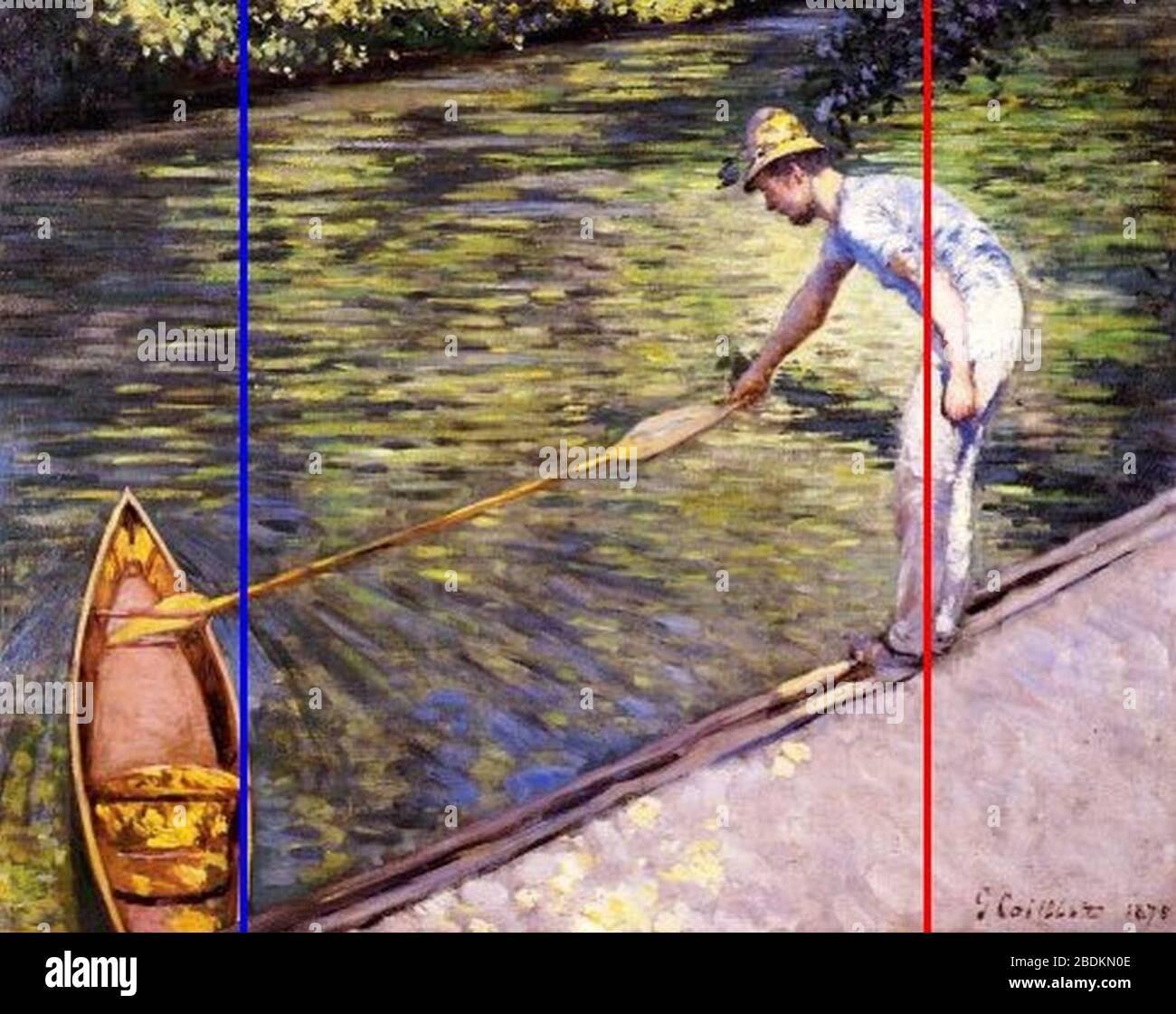 Gustave Caillebotte Boater Pulling on His Perissoire rabatment study ...
