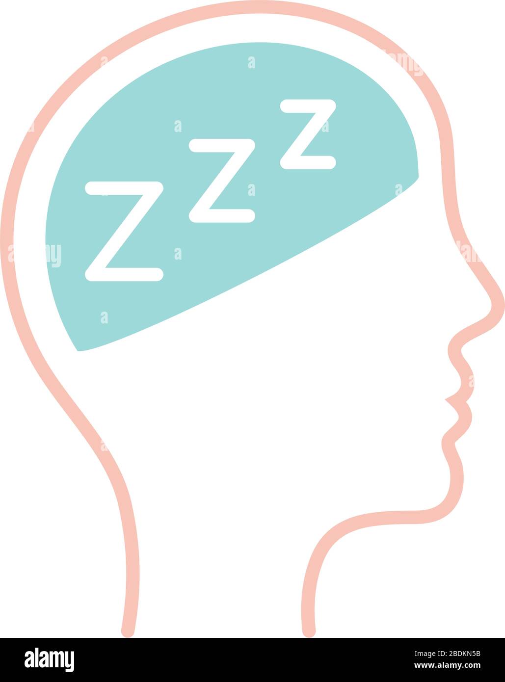 sleep symbol inside human head line style icon vector design Stock ...
