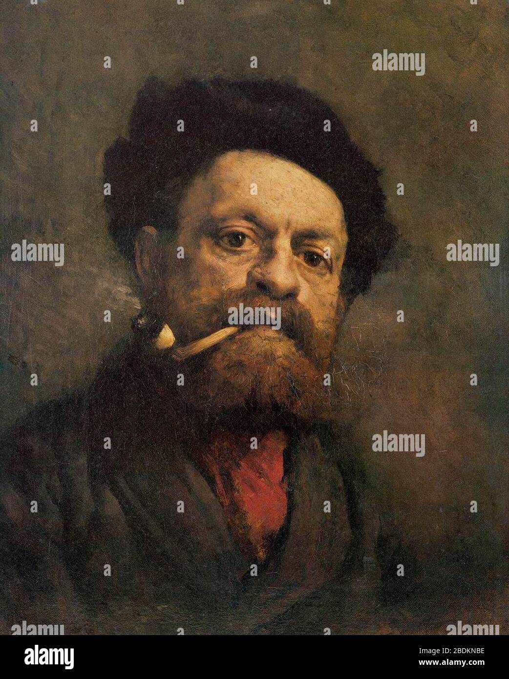 Gustave Courbet - Man with Pipe Stock Photo - Alamy
