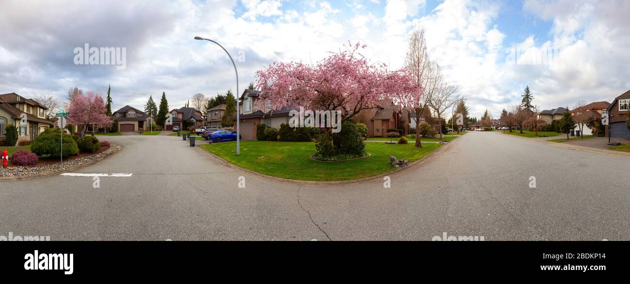 Beautiful Panoramic View of Homes in Residential Neighborhood Stock ...
