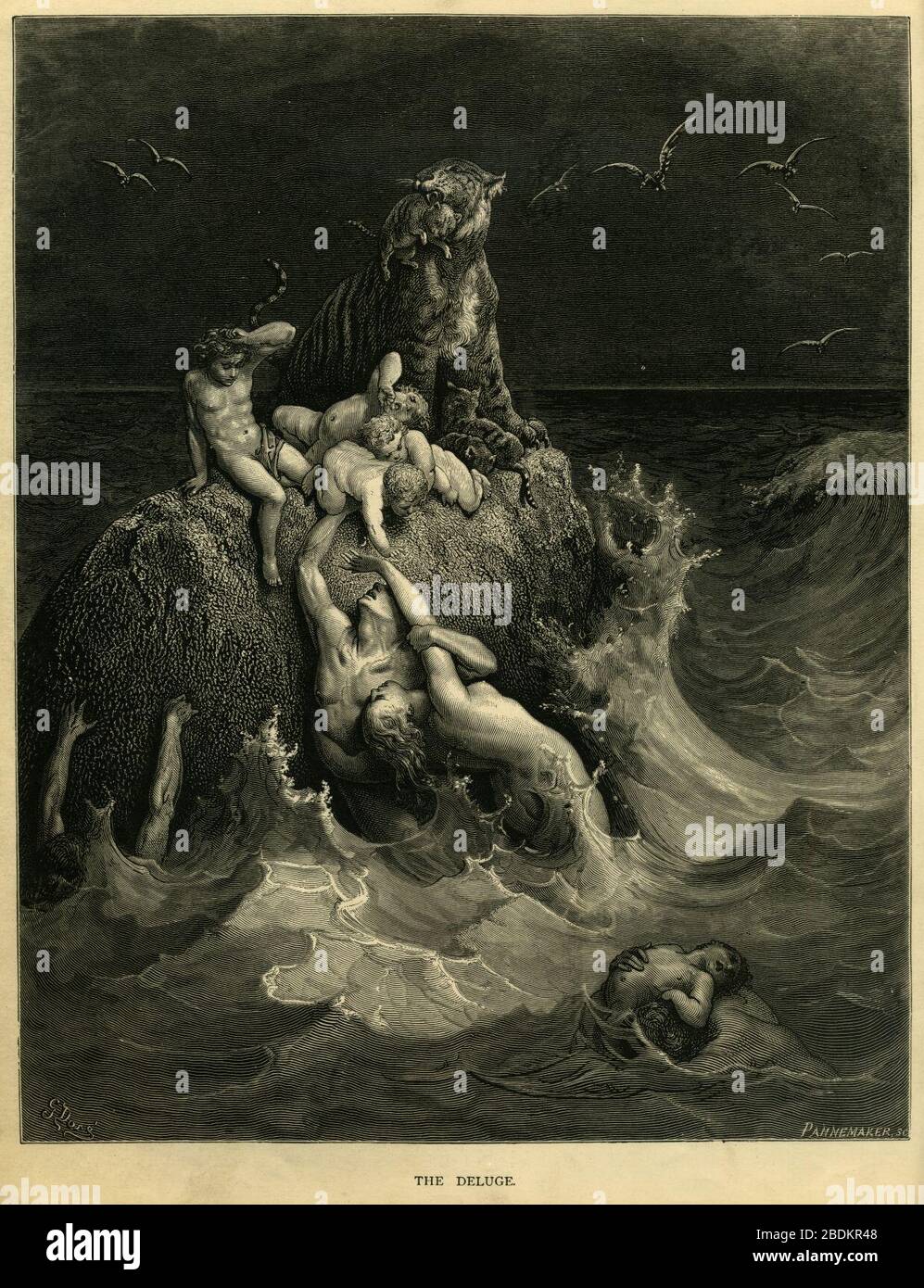 Gustave Doré - The Holy Bible - Plate I, The Deluge Stock Photo - Alamy