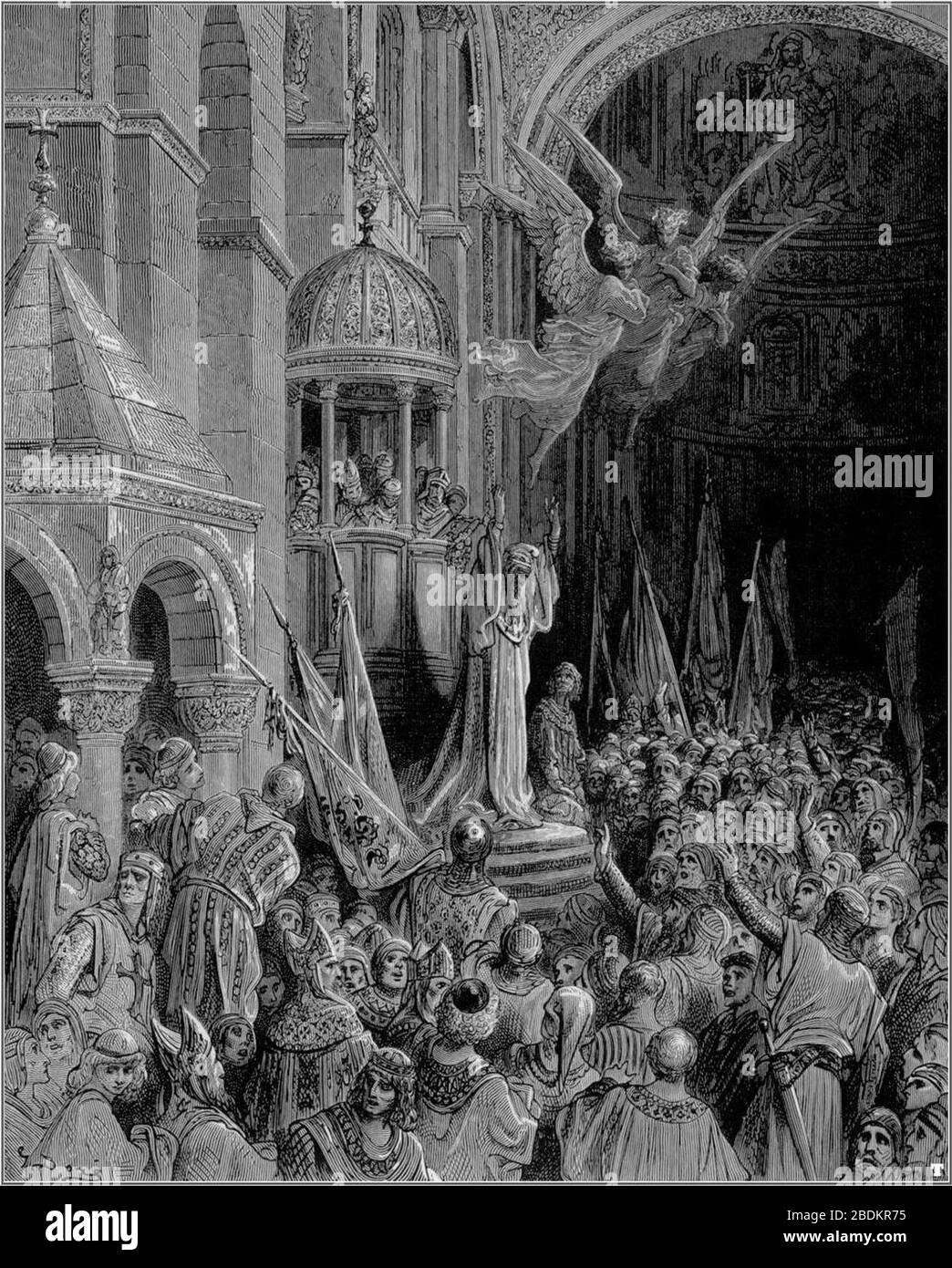 Gustave dore crusades dandolo preaching the crusade Stock Photo - Alamy