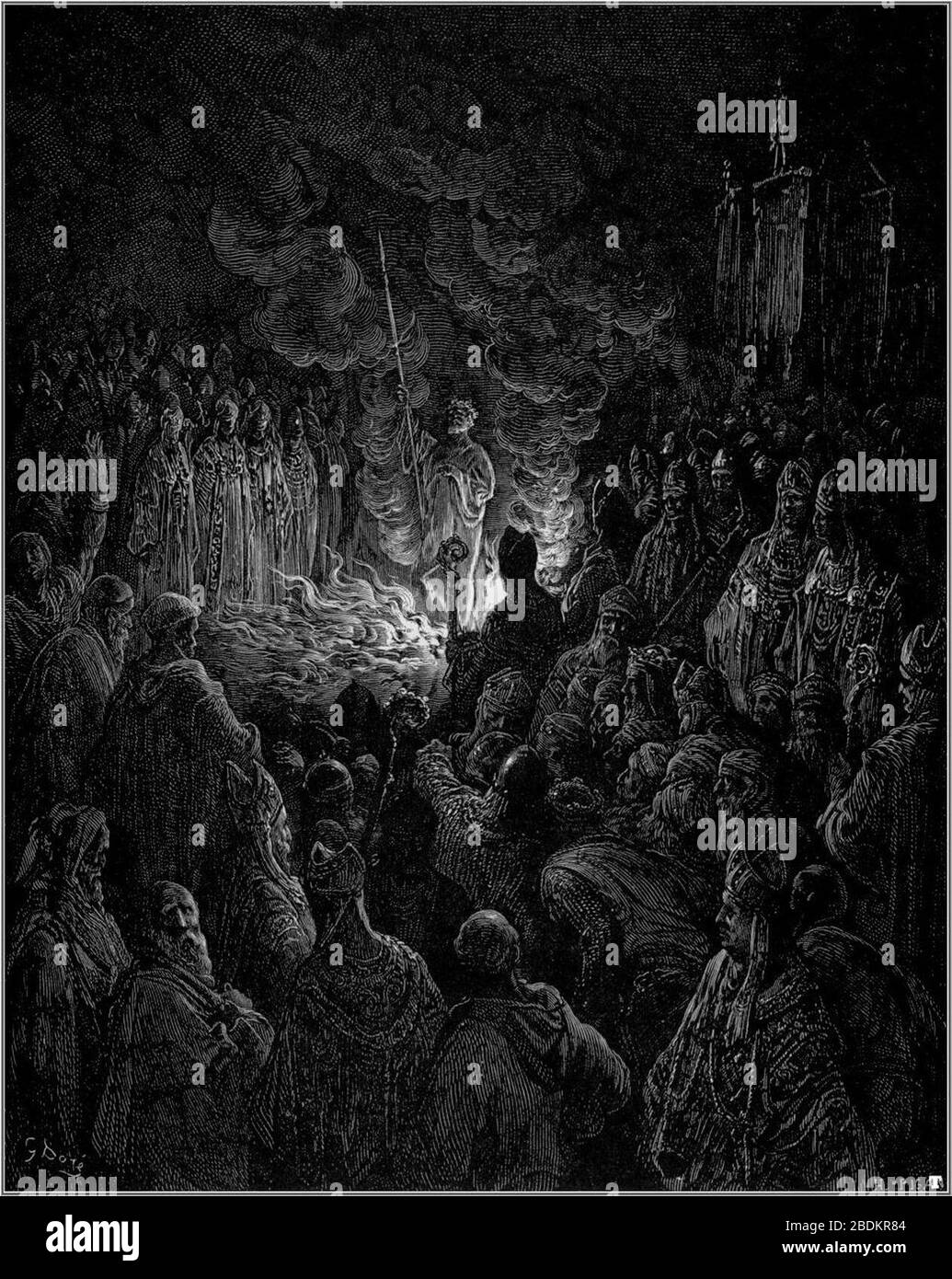 Gustave dore crusades barthelemi undergoing the ordeal of fire Stock ...