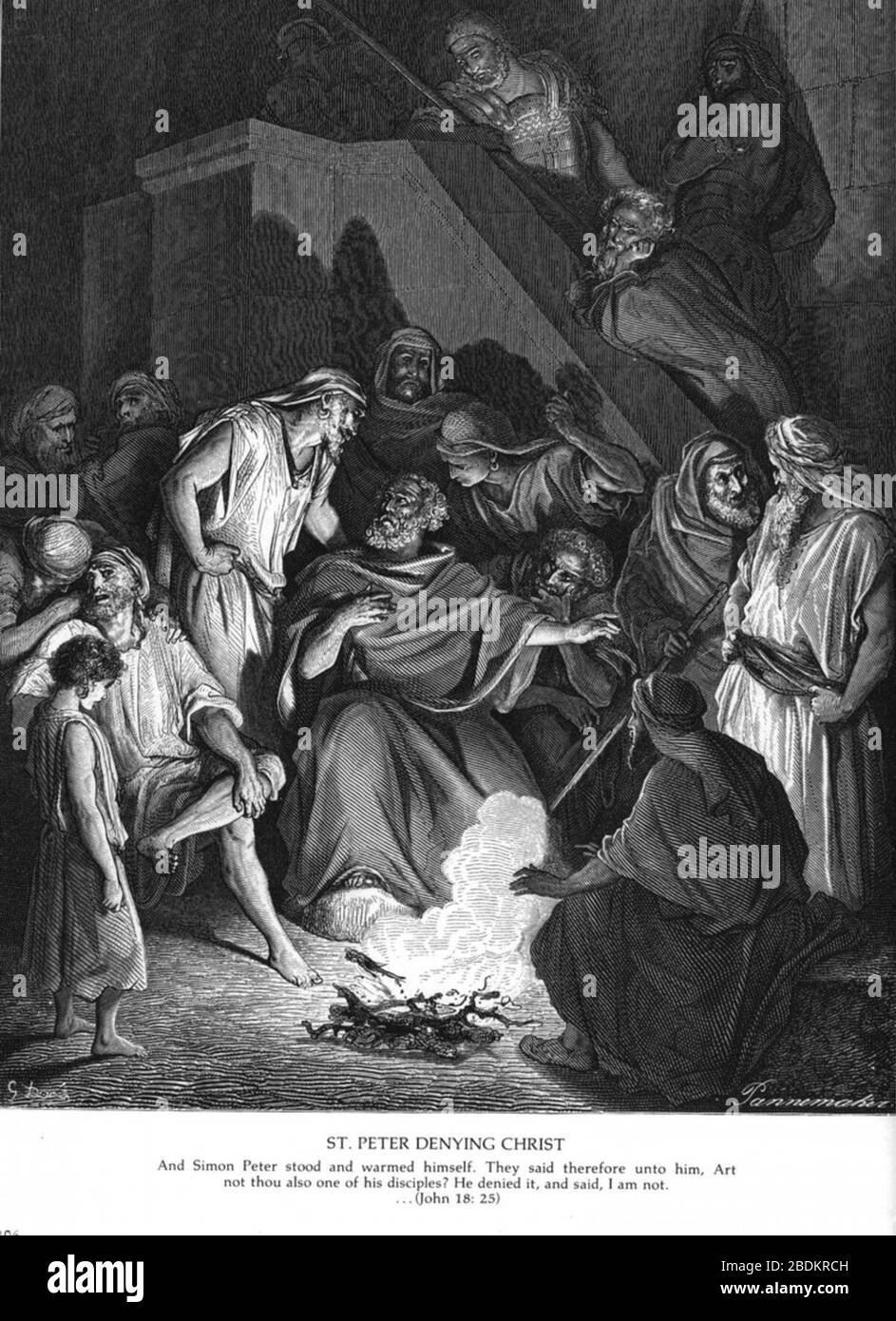 Gustave Doré, St Peter Denying Christ Stock Photo - Alamy