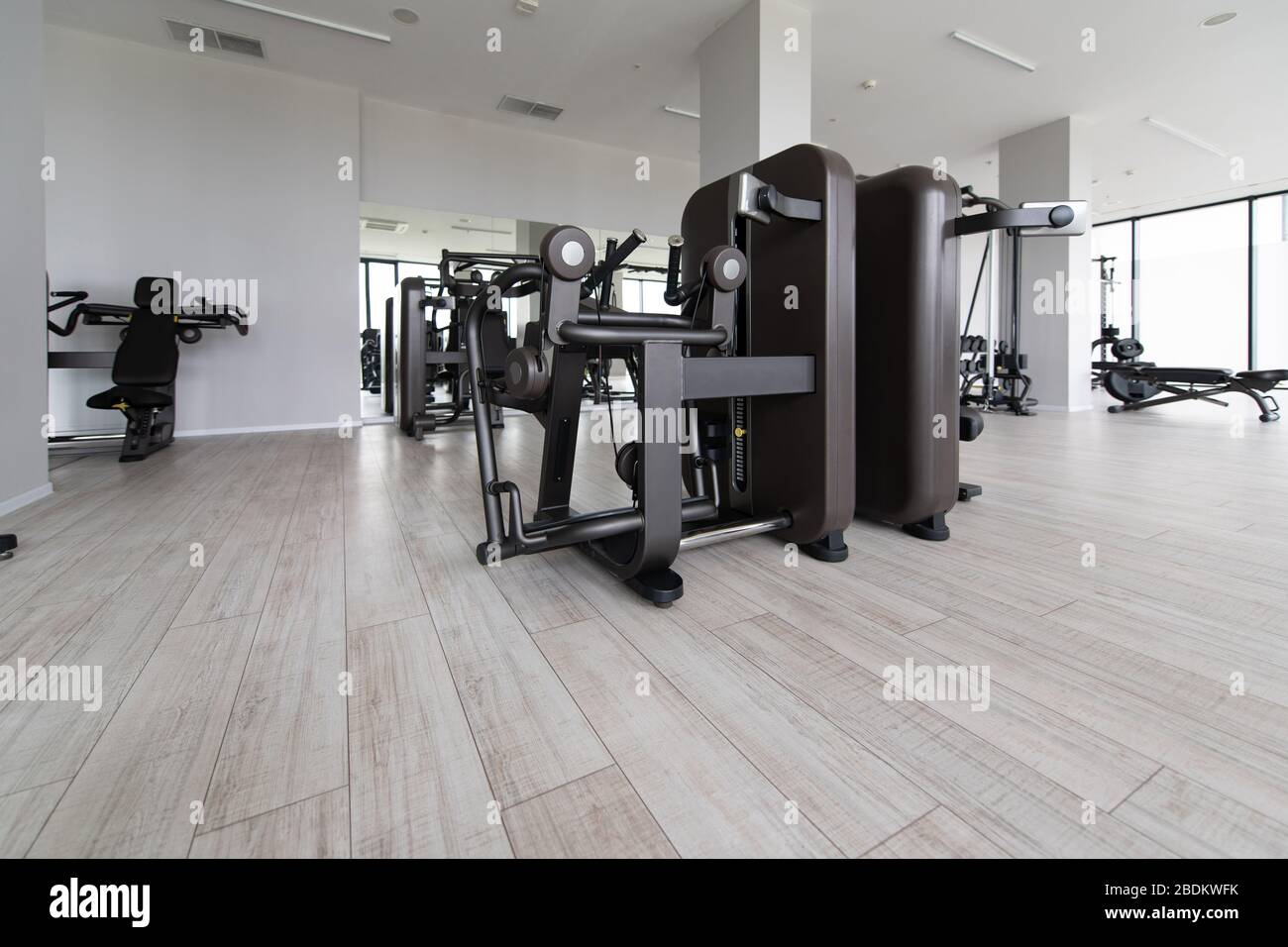 Equipment And Machines At The Modern Gym Room Fitness Center Stock ...