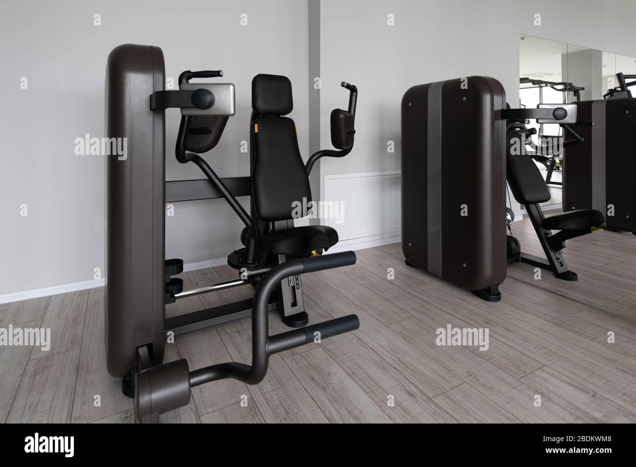 Equipment And Machines At The Modern Gym Room Fitness Center Stock ...
