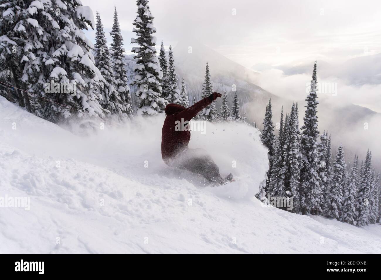 Snowboarding on the Mountain Stock Photo - Alamy