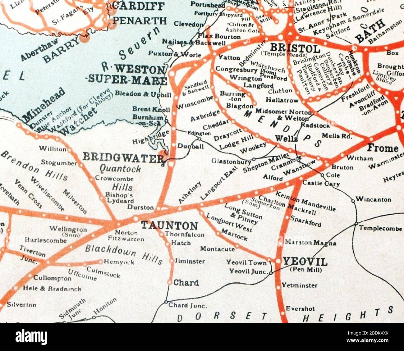 GWR map Somerset Stock Photo - Alamy