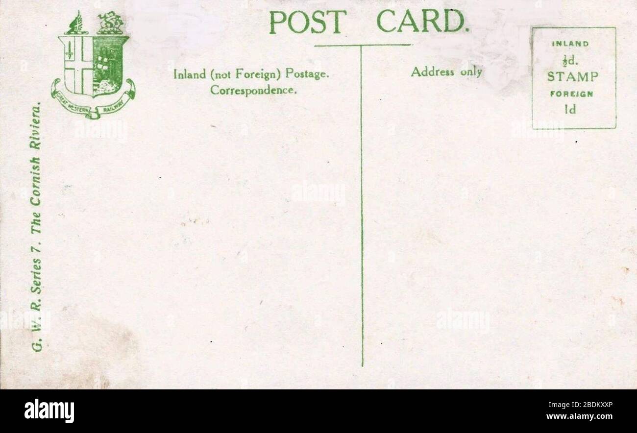 GWR series 7 postcard back Stock Photo - Alamy