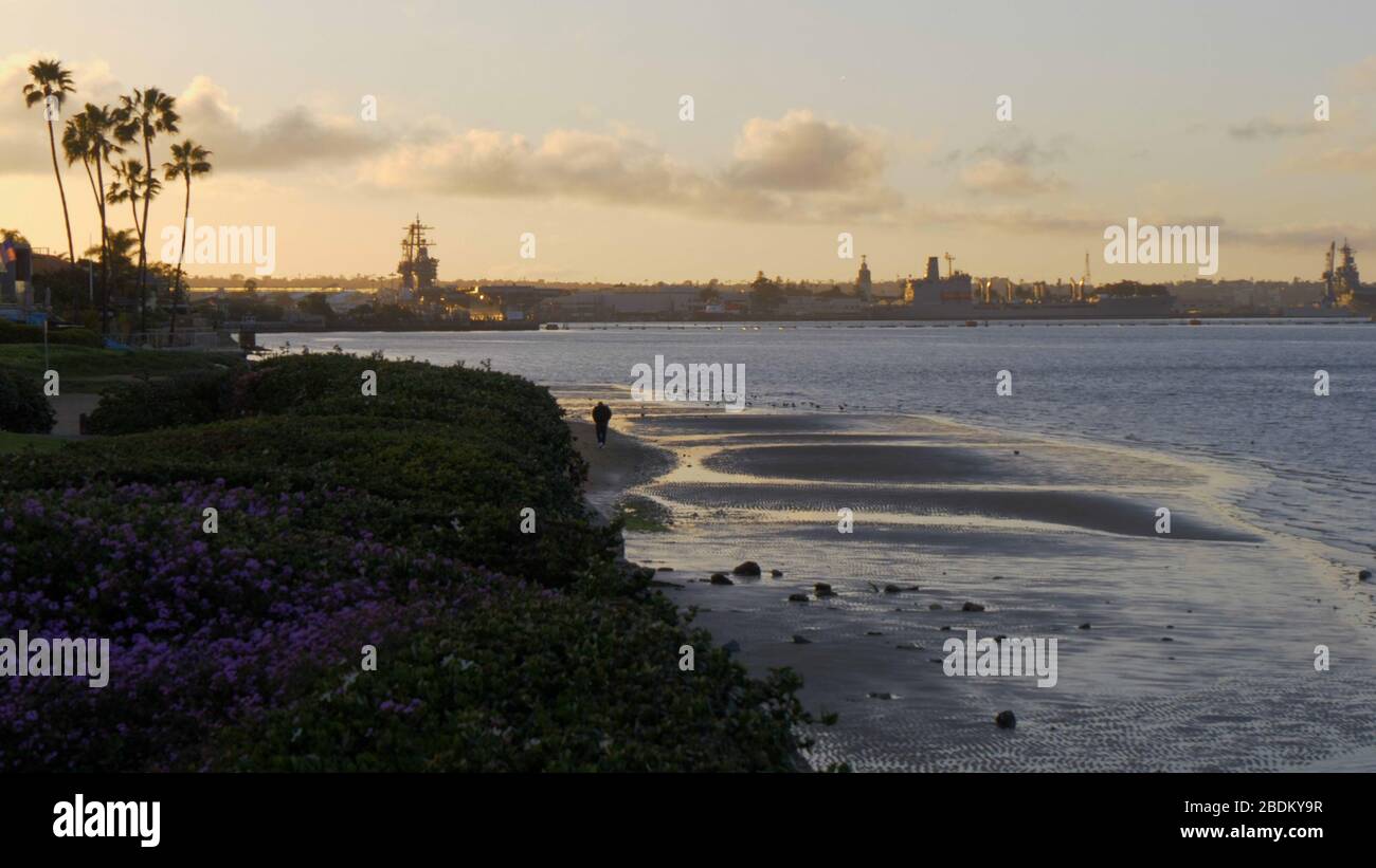 Coronado Island beach in the evening - CALIFORNIA, USA - MARCH 18, 2019 ...