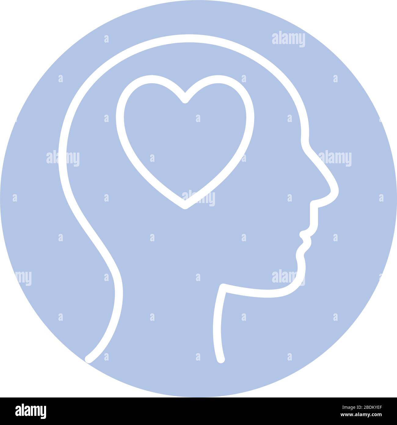 Mental health icon head heart Cut Out Stock Images & Pictures - Alamy