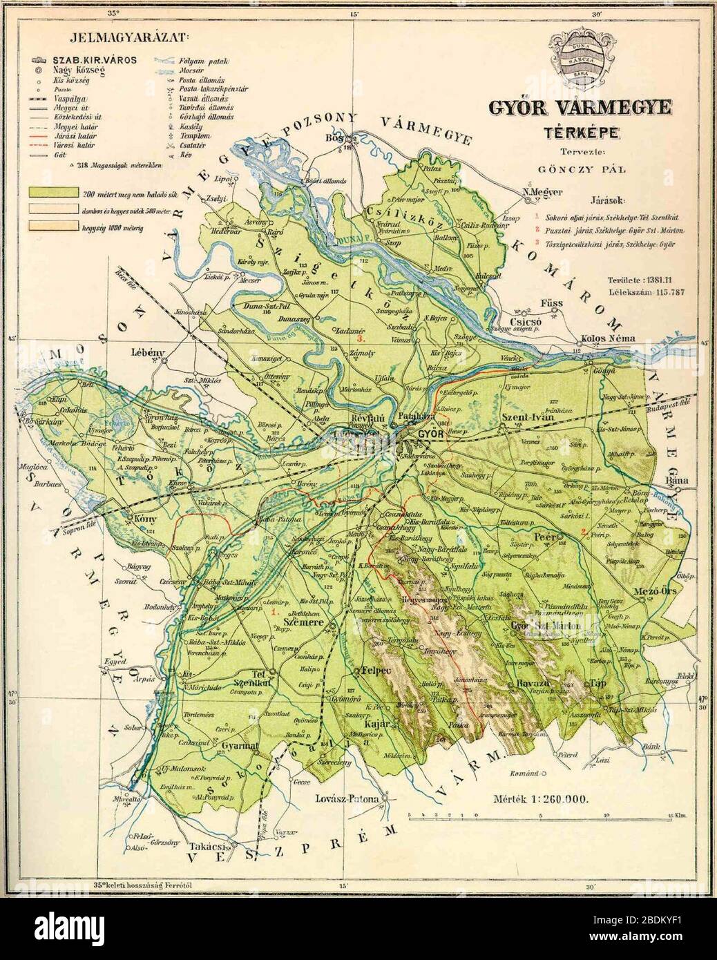 Győr county map Stock Photo - Alamy