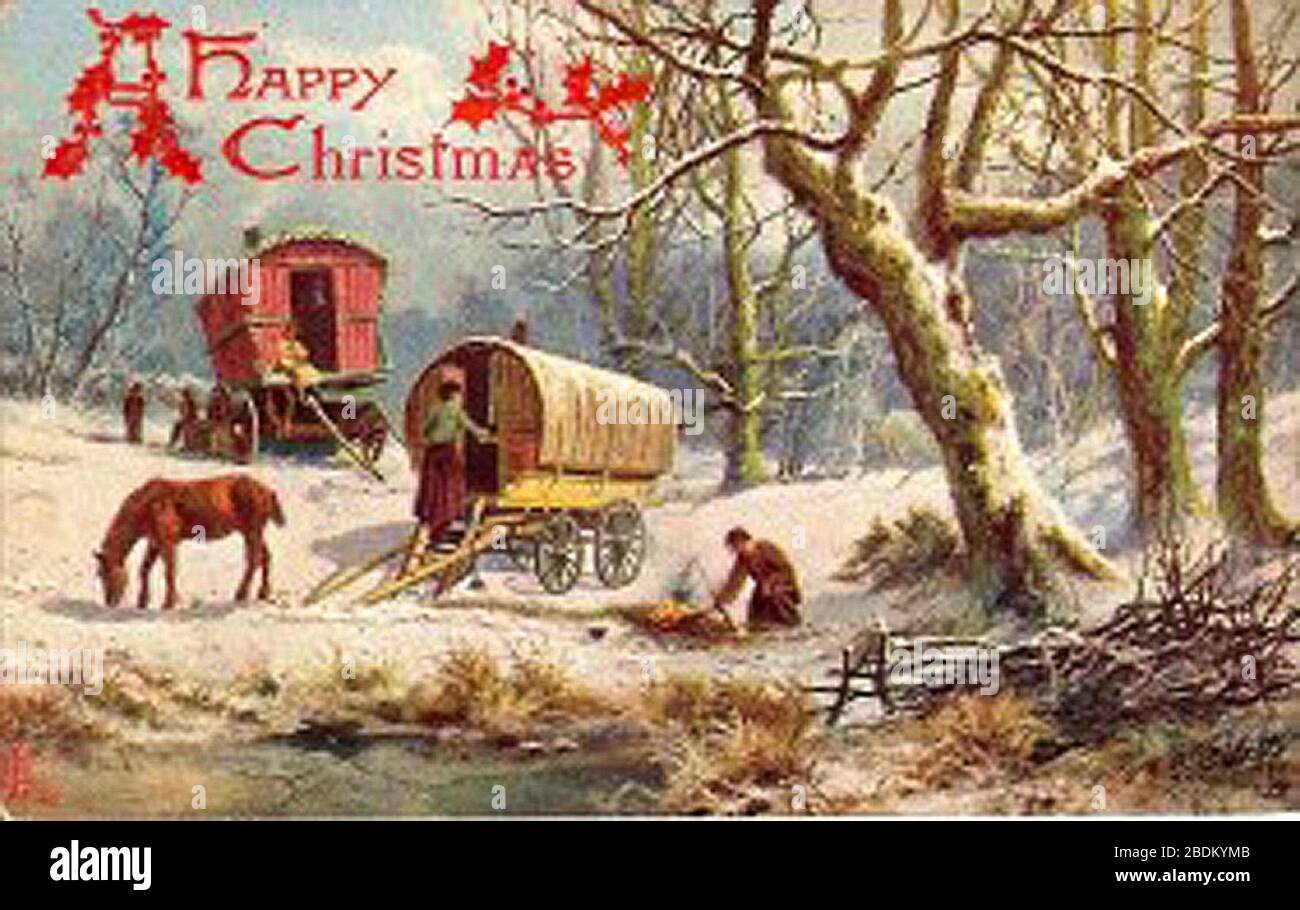 Gypsy Happy Christmas 1932 Stock Photo - Alamy
