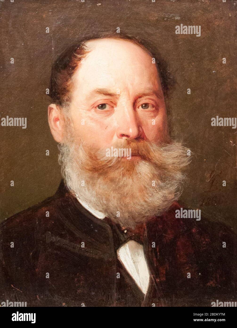 Gyula Benczúr - portrait of Vilmos Benczúr, father of the artist Stock ...