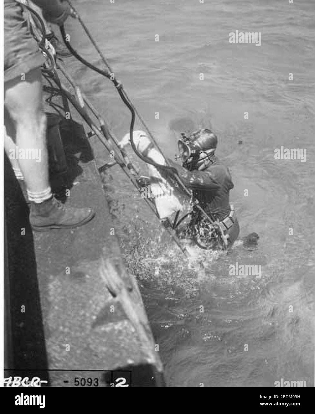 H E Knudsen returning to surface after completing dive vicinity of ...
