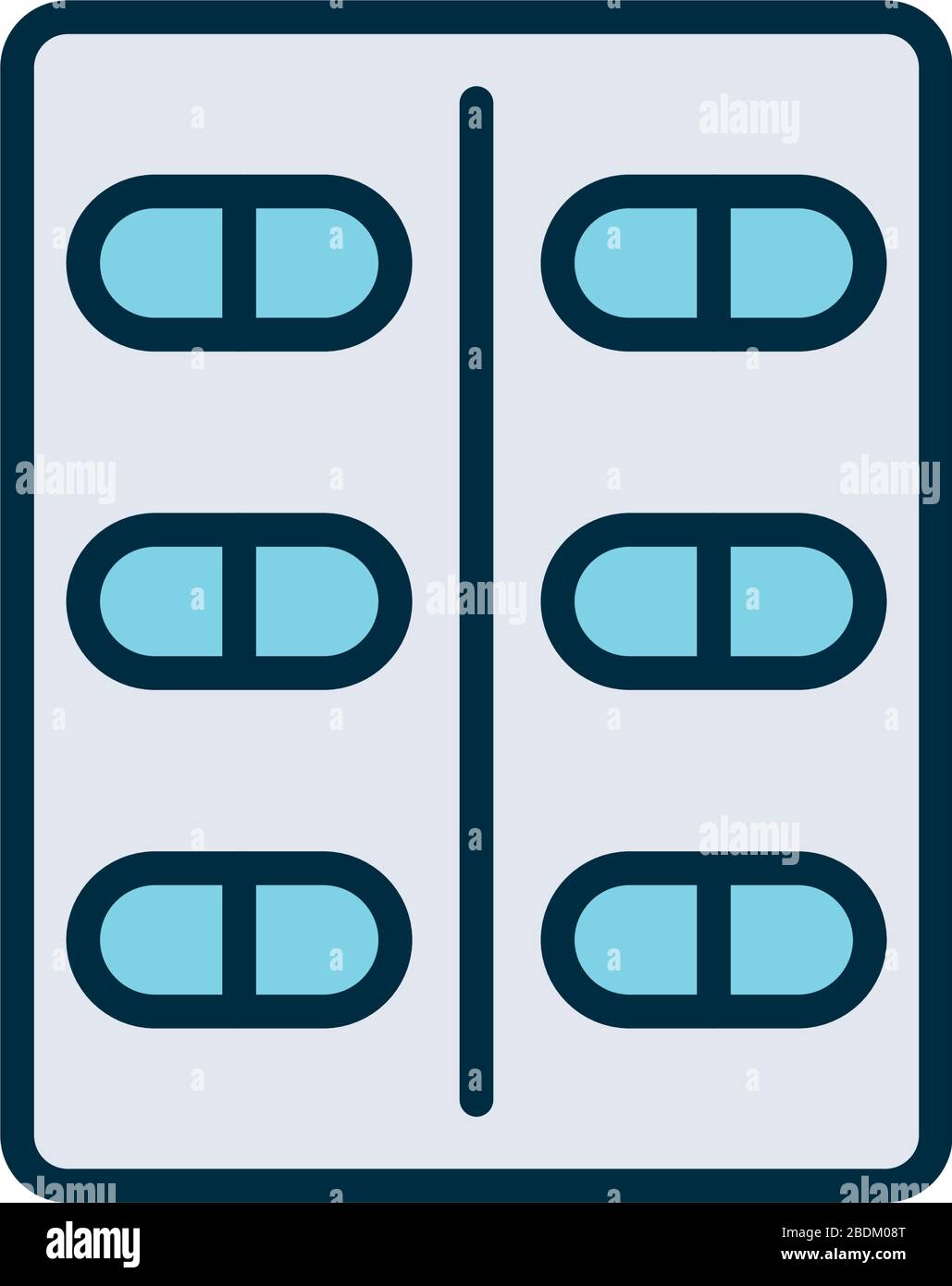 Isolated medicine pills line and fill style icon vector design Stock ...