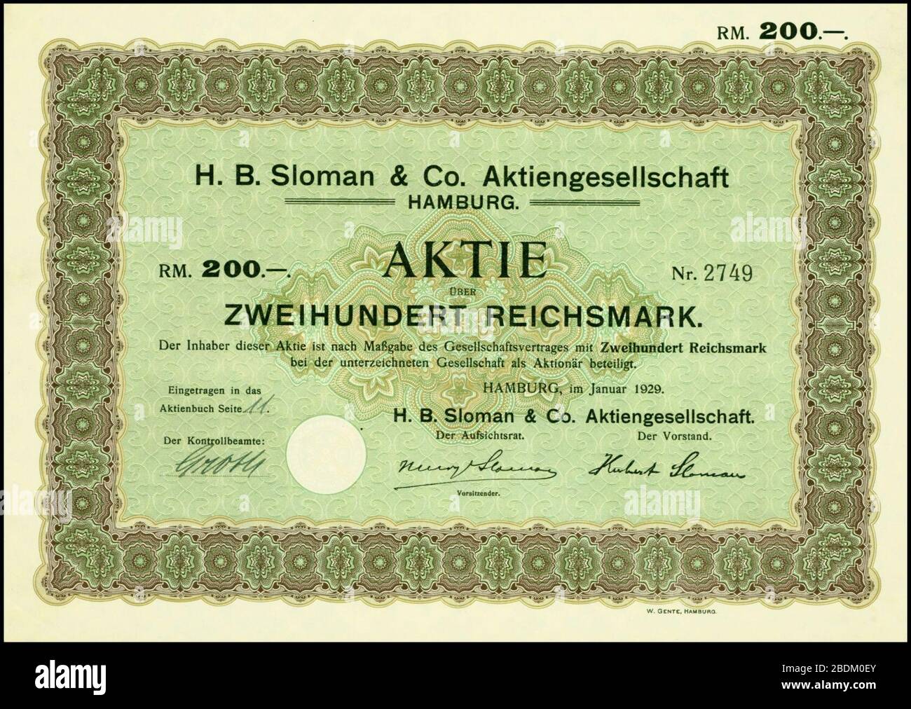 H. B. Sloman & Co 1929 Stock Photo - Alamy