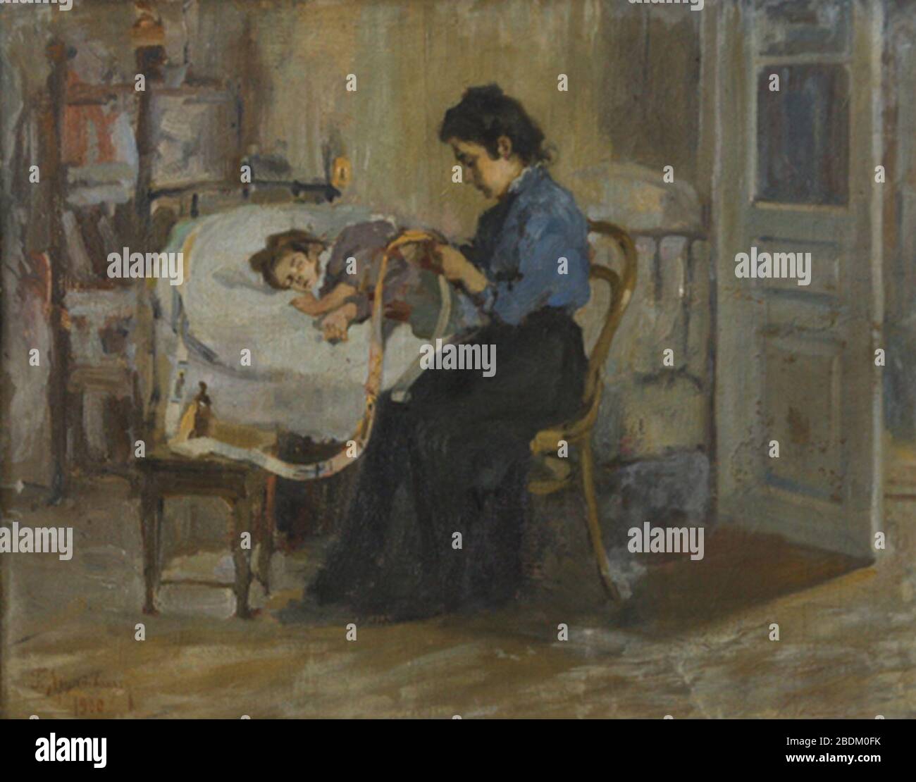 H. Artsatpanyan Sick child 1900 Stock Photo - Alamy