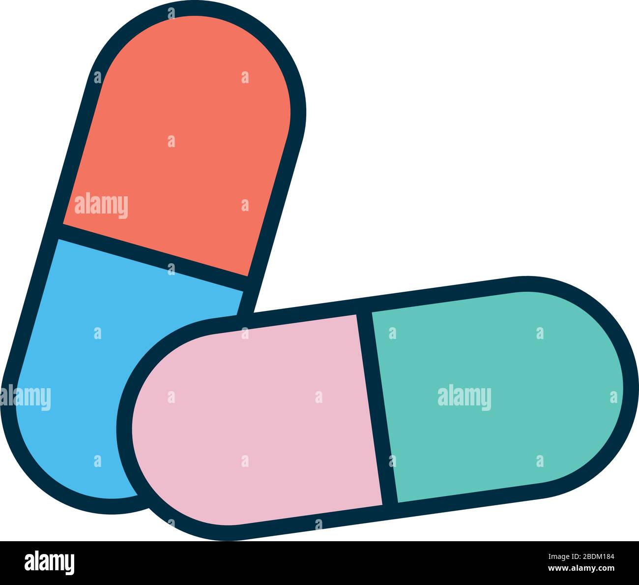 Isolated medicine pills line and fill style icon vector design Stock ...