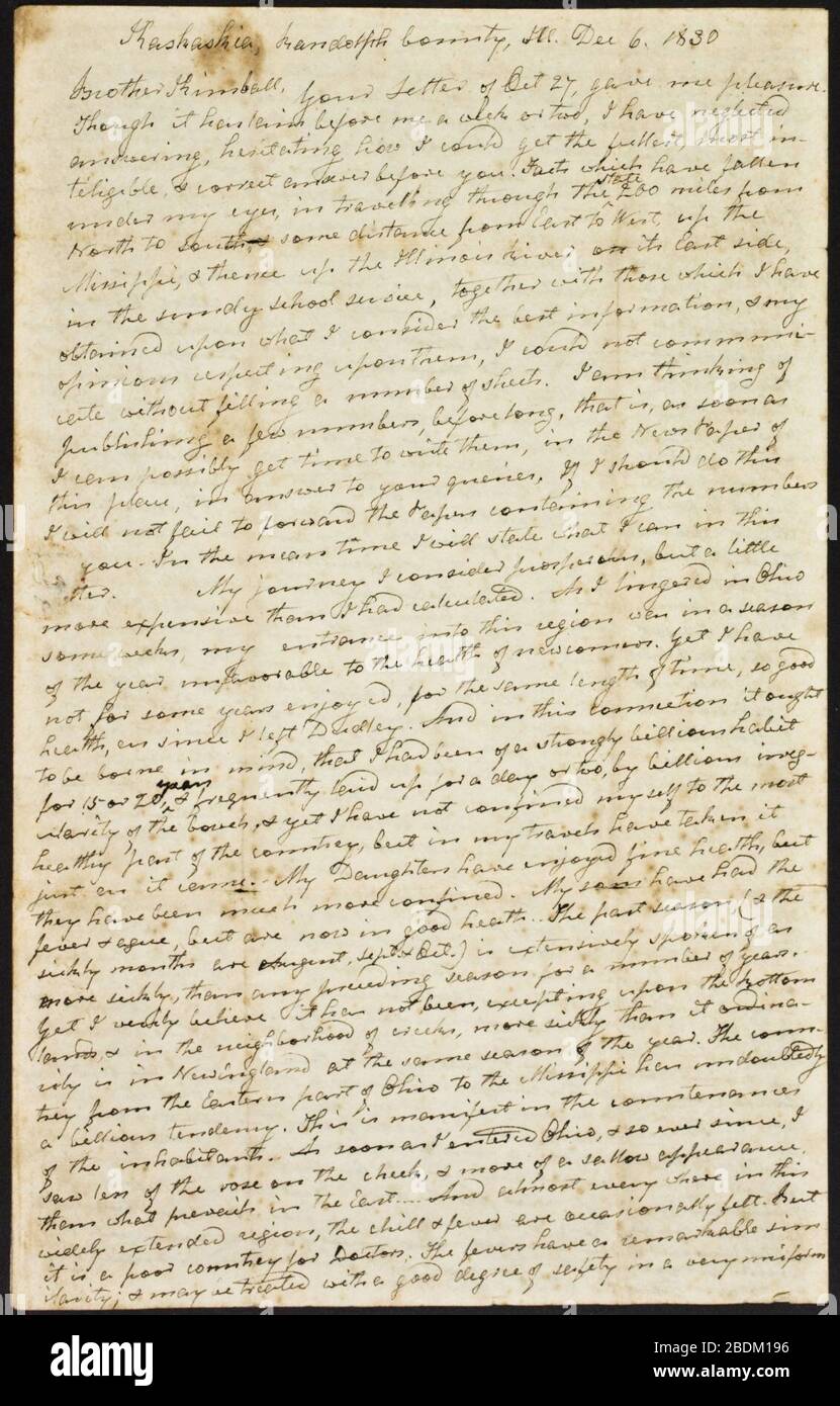 H. Loomis letter to William Kimball of South Oxford, Massachusetts ...