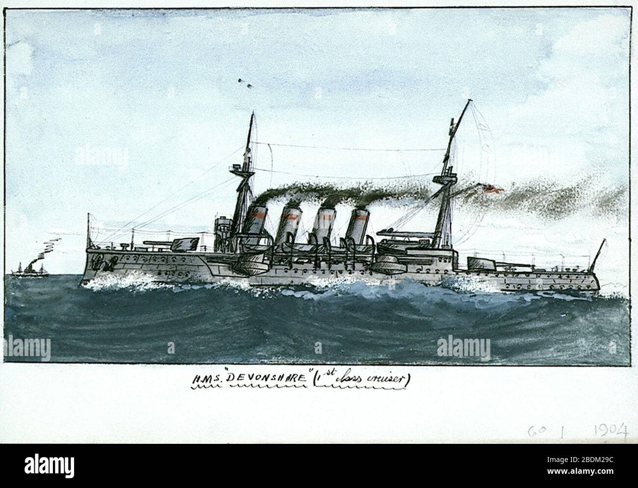 H.M.S. Devonshire (1st class cruiser Stock Photo - Alamy
