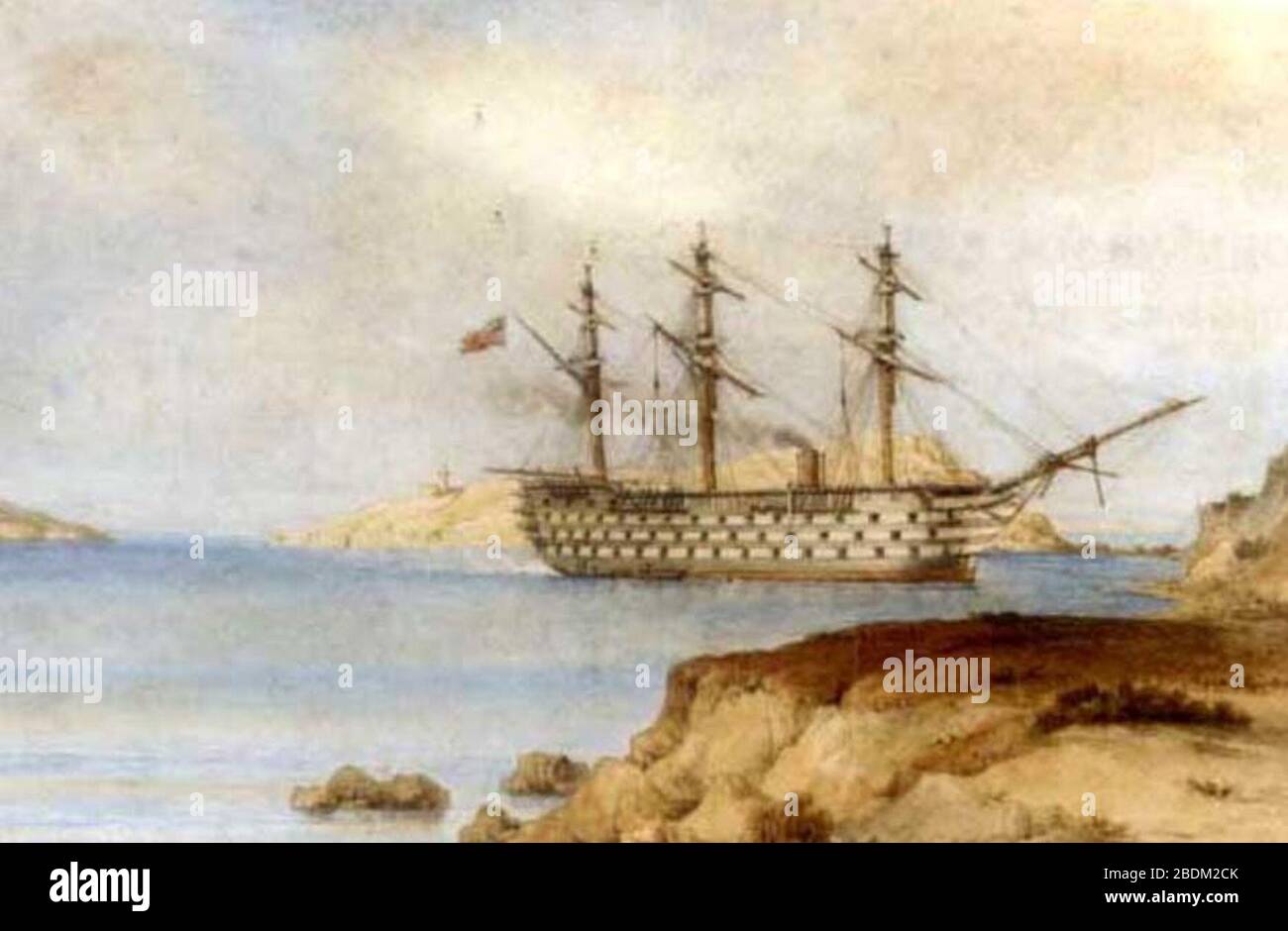 H.M.S. Royal Albert aground off the Aegean Island of Zea, 29th December ...