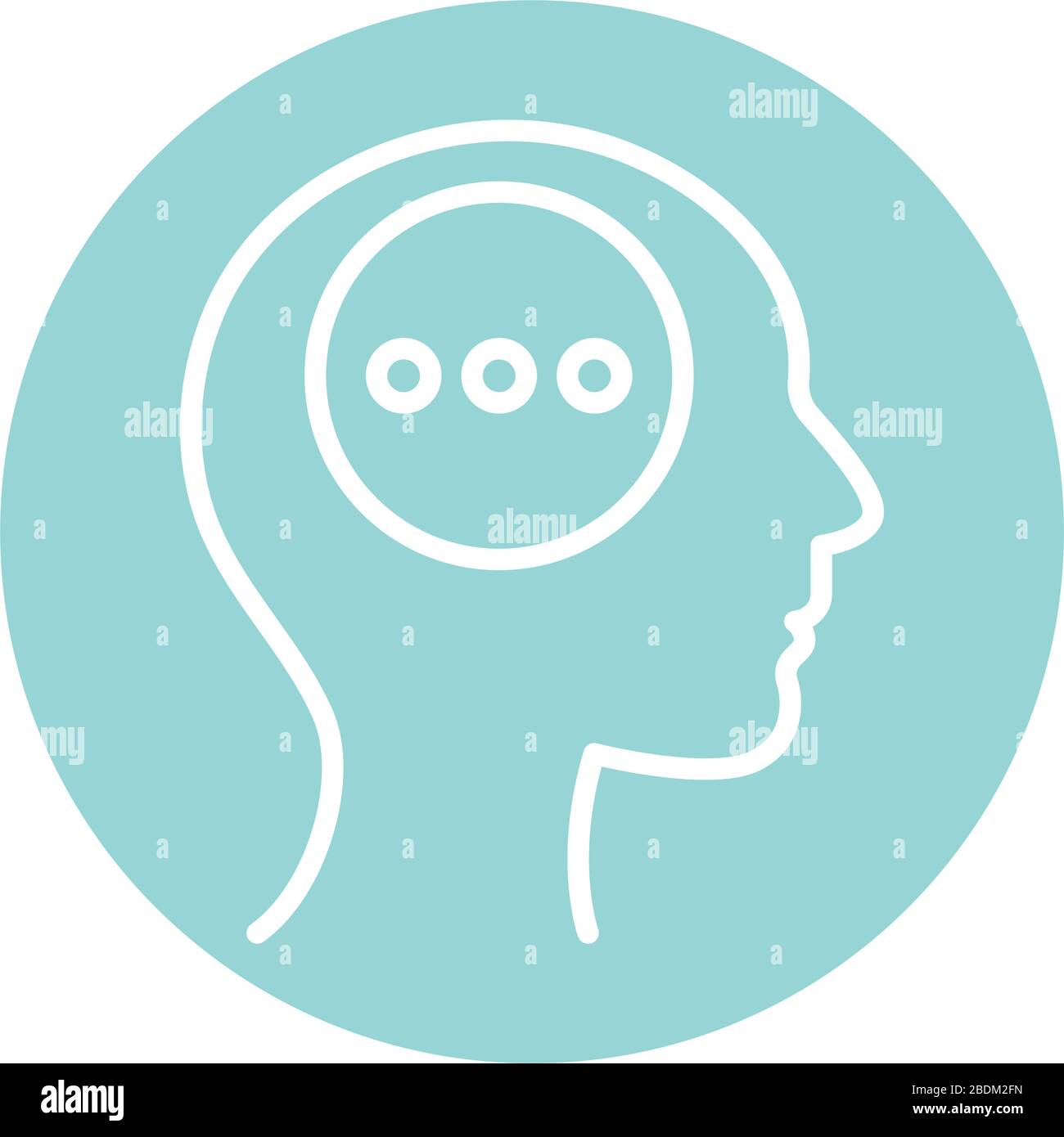 bubble inside human head block style icon vector design Stock Vector ...