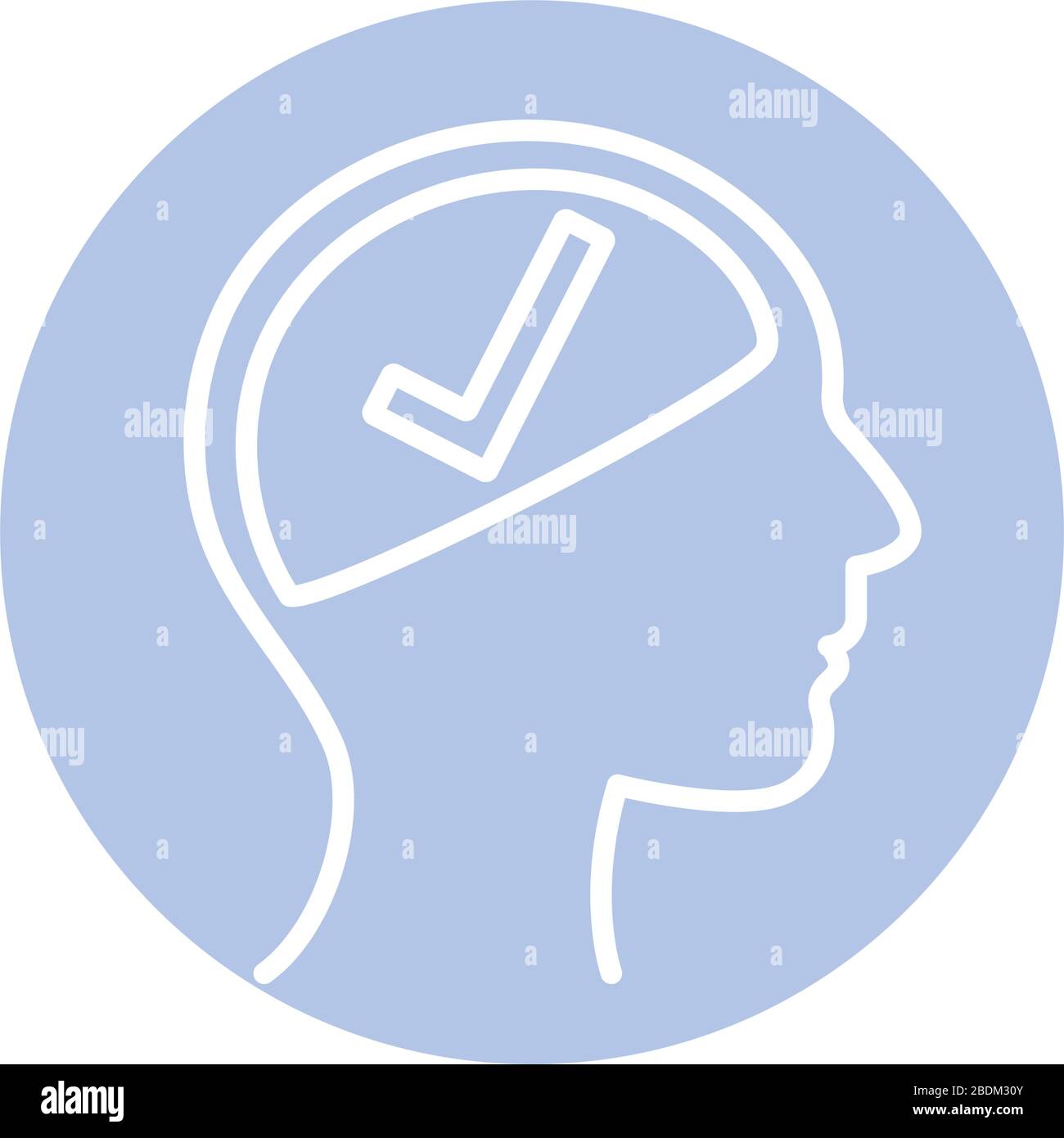 check mark inside human head block style icon vector design Stock ...