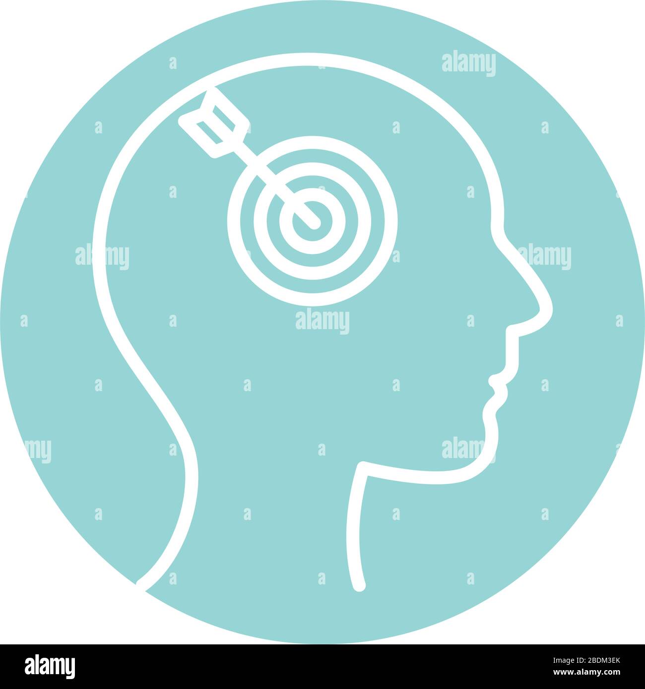 target inside human head block style icon vector design Stock Vector ...