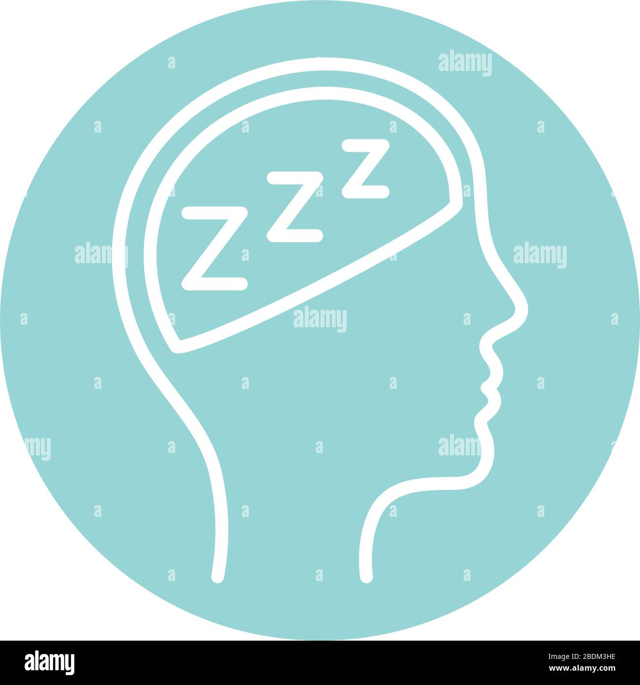 sleep symbol inside human head block style icon vector design Stock ...