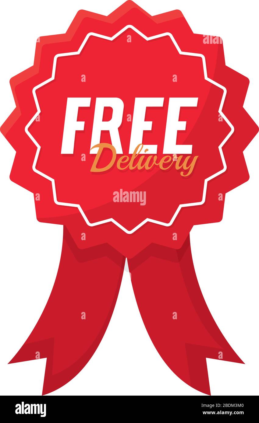 free delivery ribbon icon over white background, colorful design ...
