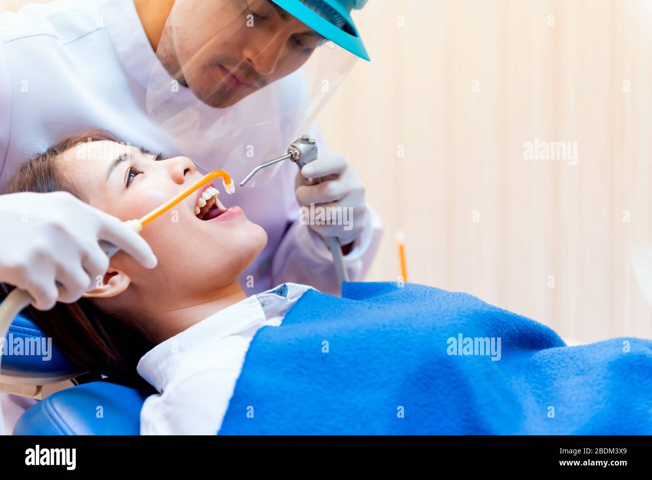 Dentistry and healthcare concept at dental clinic. Dentist check-up ...