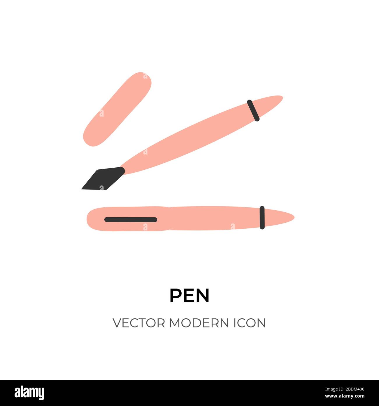 Flat line pen icon. Digital graphic sign tool nib. Contour logo for ...