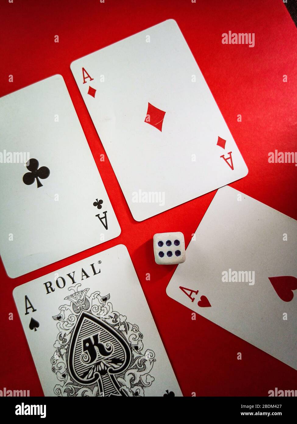 Playing cards in wooden table black and white enjoy your game Stock ...