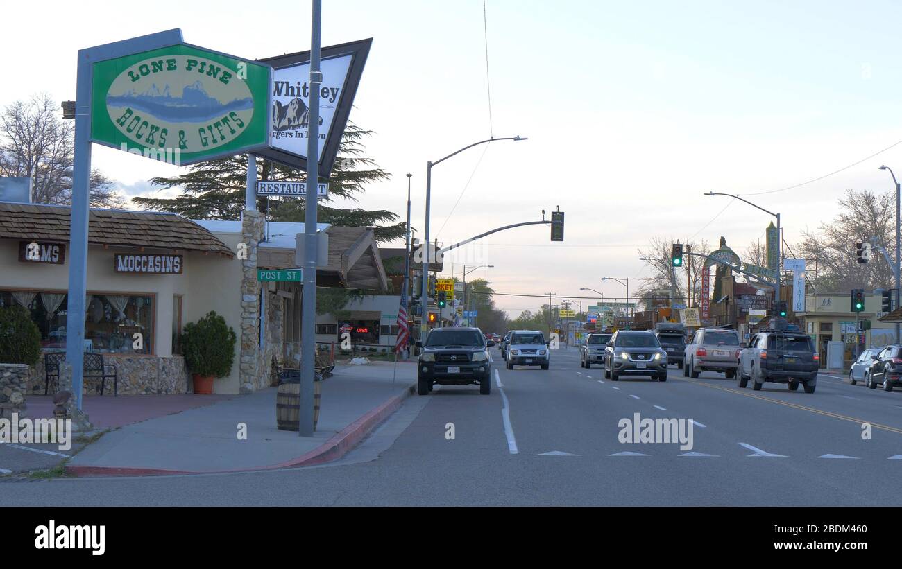 Typical street view in the historic village of Lone Pine - LONE PINE CA ...