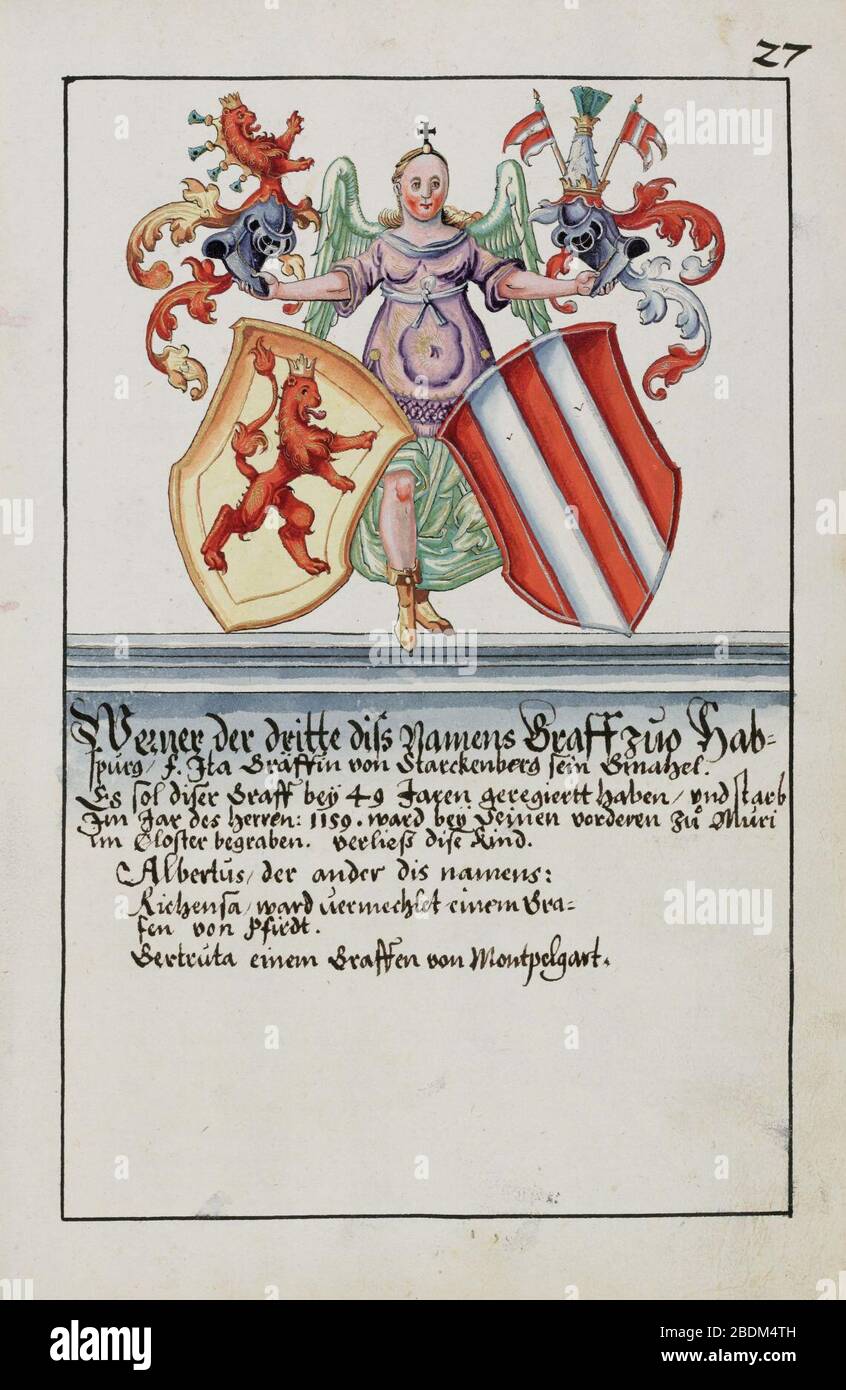 Habsburger Wappenbuch Fisch saa-V4-1985 027r Stock Photo - Alamy