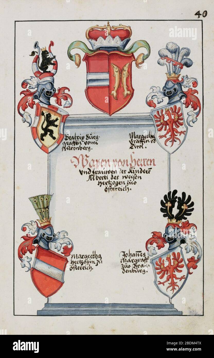 Habsburger Wappenbuch Fisch saa-V4-1985 040r Stock Photo - Alamy
