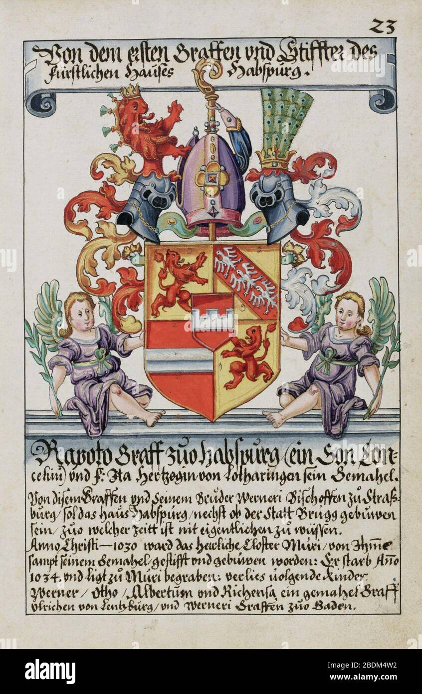 Habsburger Wappenbuch Fisch saa-V4-1985 023r Stock Photo - Alamy
