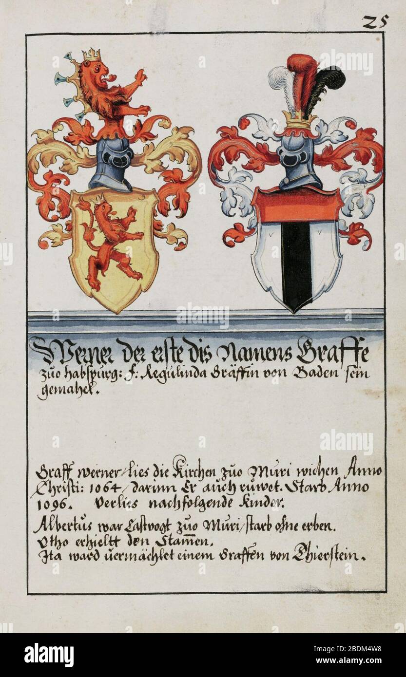 Habsburger Wappenbuch Fisch saa-V4-1985 025r Stock Photo - Alamy