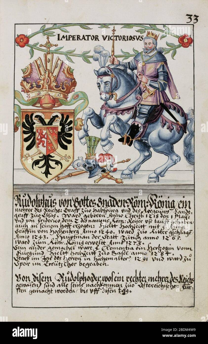 Habsburger Wappenbuch Fisch saa-V4-1985 033r Stock Photo - Alamy