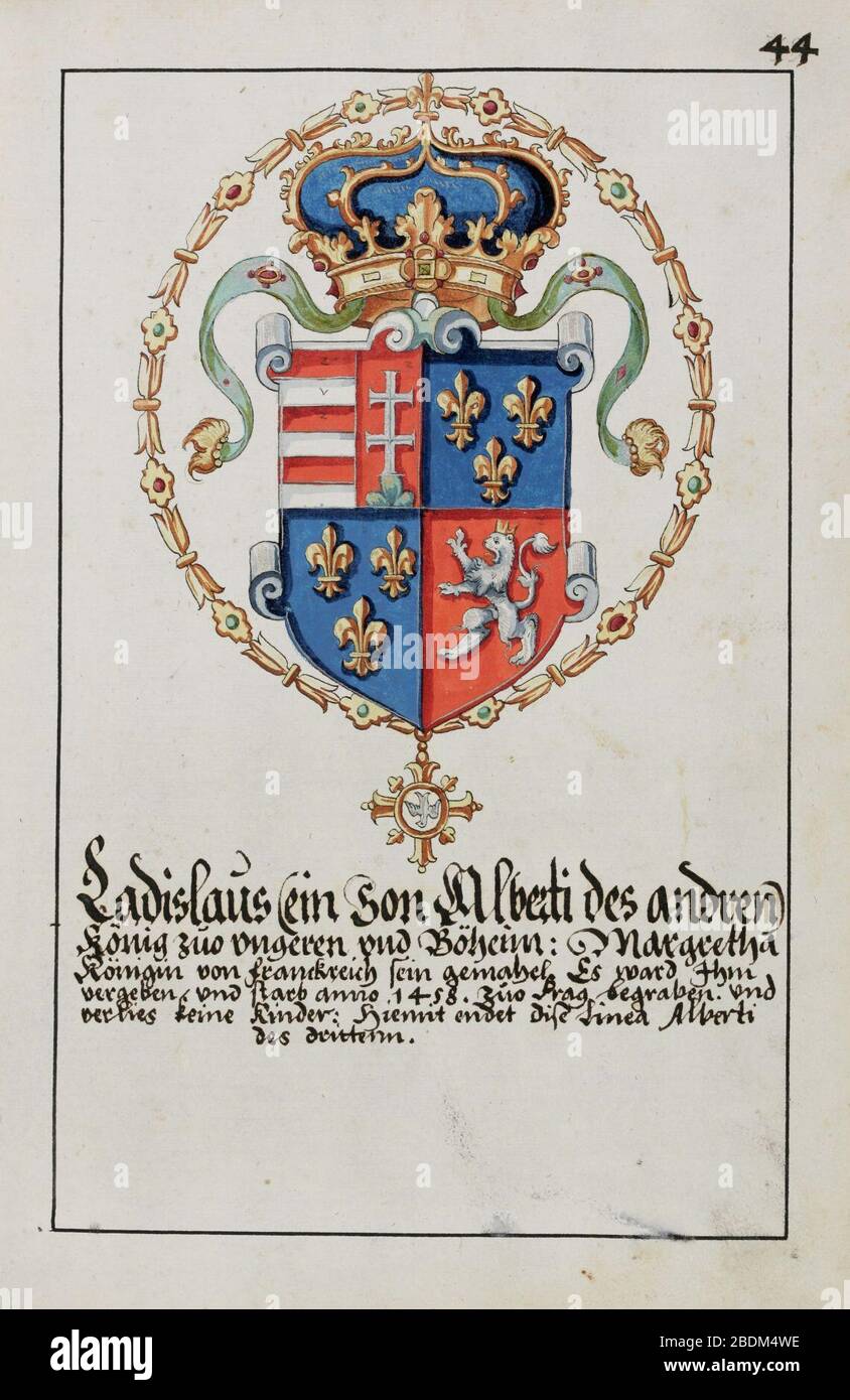 Habsburger Wappenbuch Fisch saa-V4-1985 044r Stock Photo - Alamy