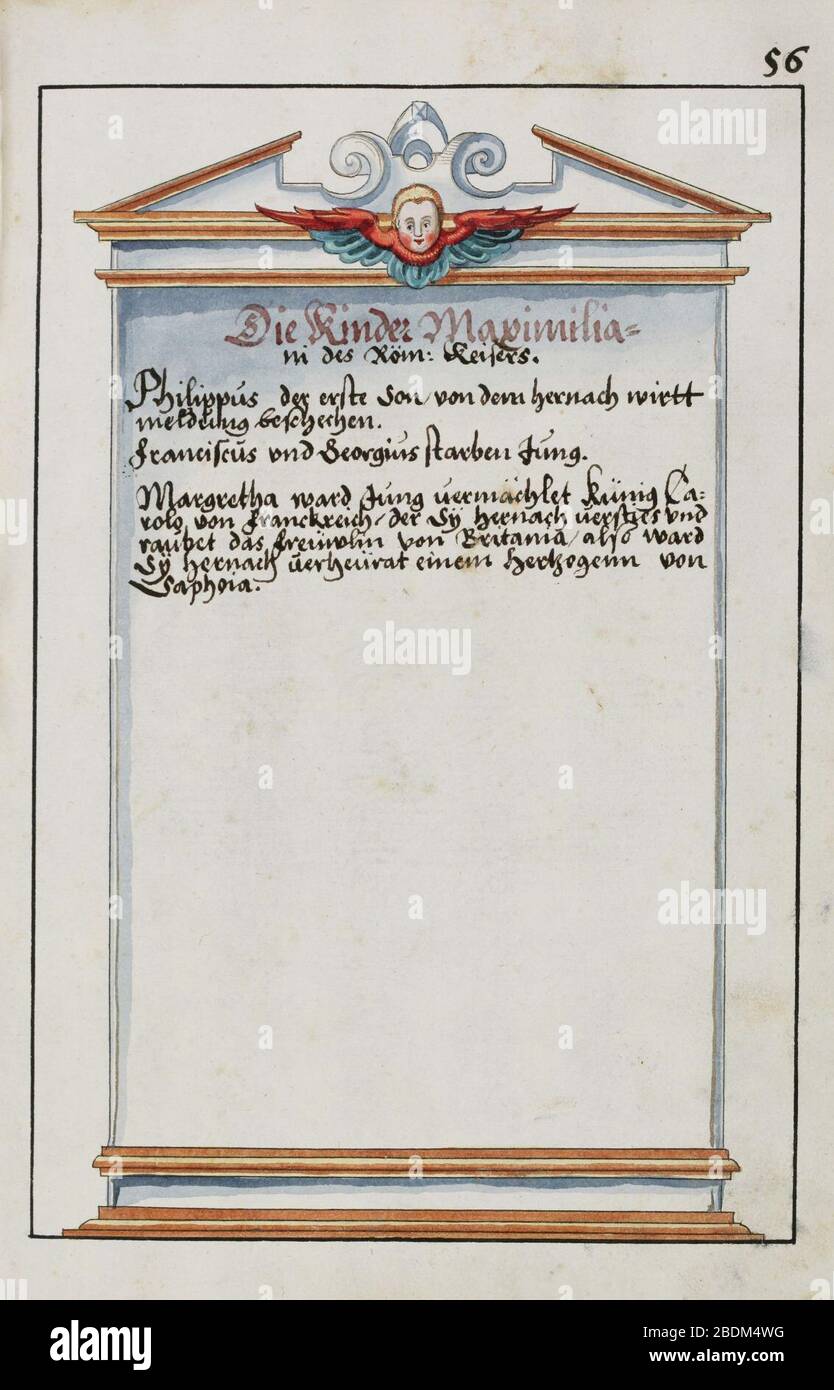 Habsburger Wappenbuch Fisch saa-V4-1985 056r Stock Photo - Alamy