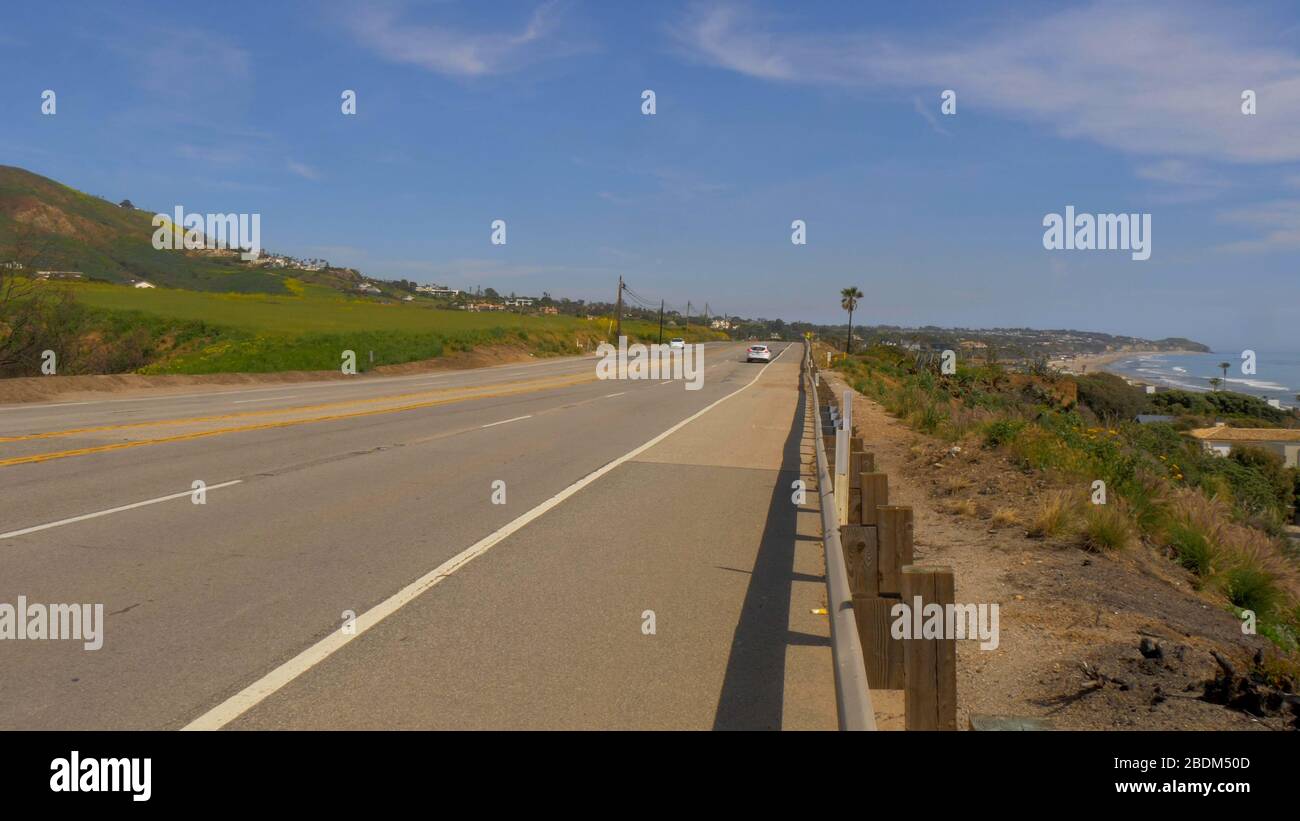 Driving on the PCH Pacific Coast Highway - MALIBU, USA - MARCH 29, 2019 ...