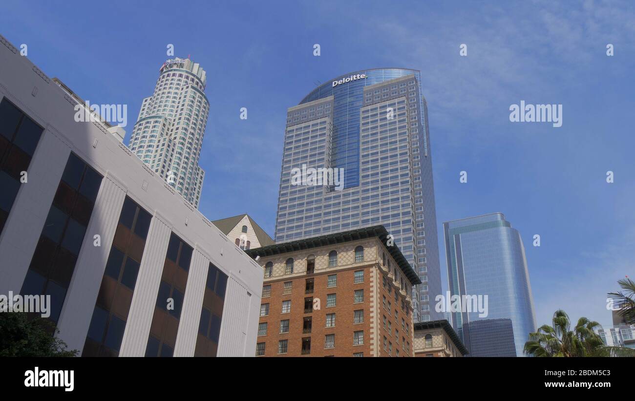 Deloitte building in Downtown Los Angeles - CALIFORNIA, USA - MARCH 18 ...