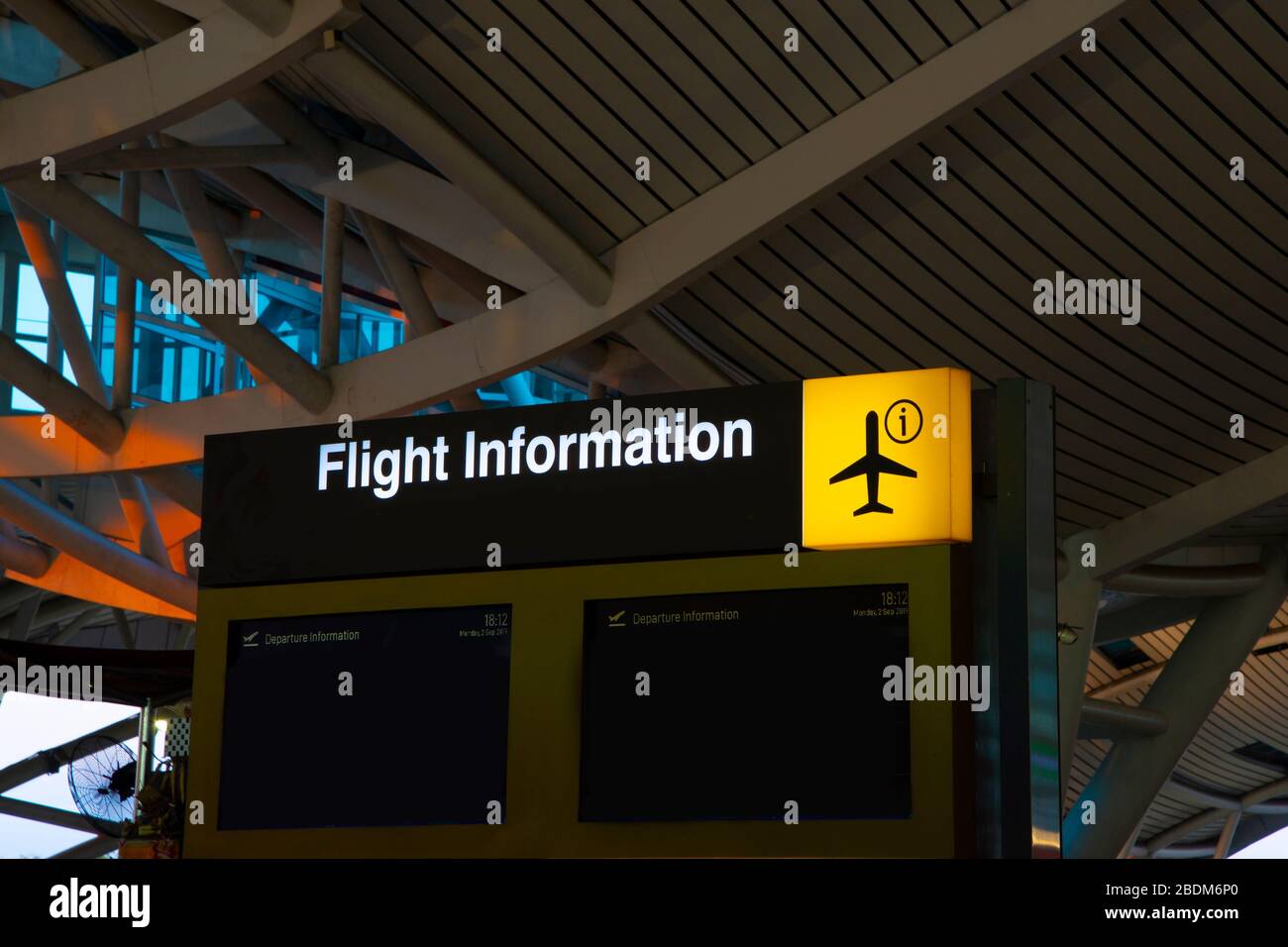 Airport Sign for Flight Information Stock Photo - Alamy