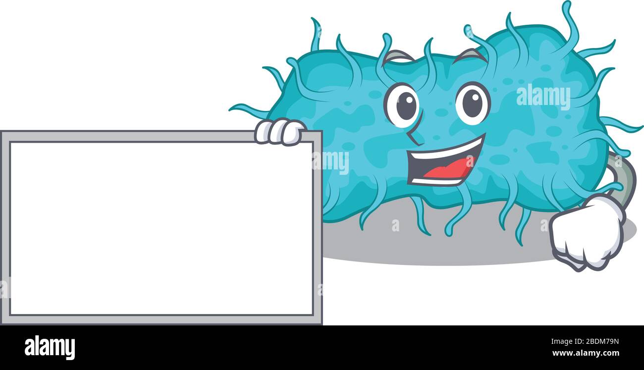 bacteria prokaryote cartoon character design style with board Stock ...
