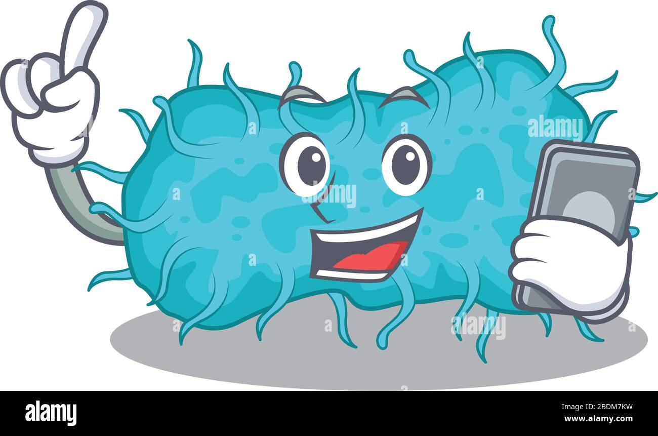 bacteria prokaryote cartoon character speaking on phone Stock Vector ...