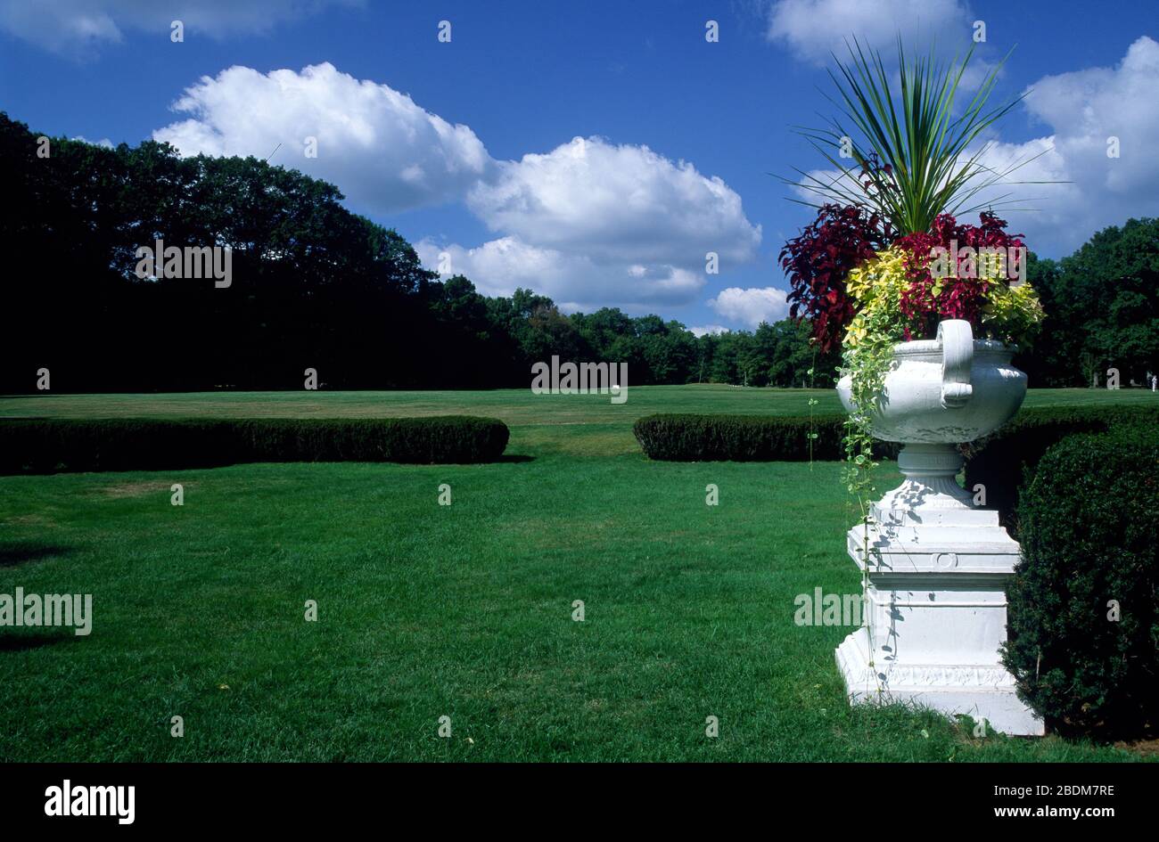 Planter at Ames Mansion, Borderland State Park, Massachusetts Stock ...